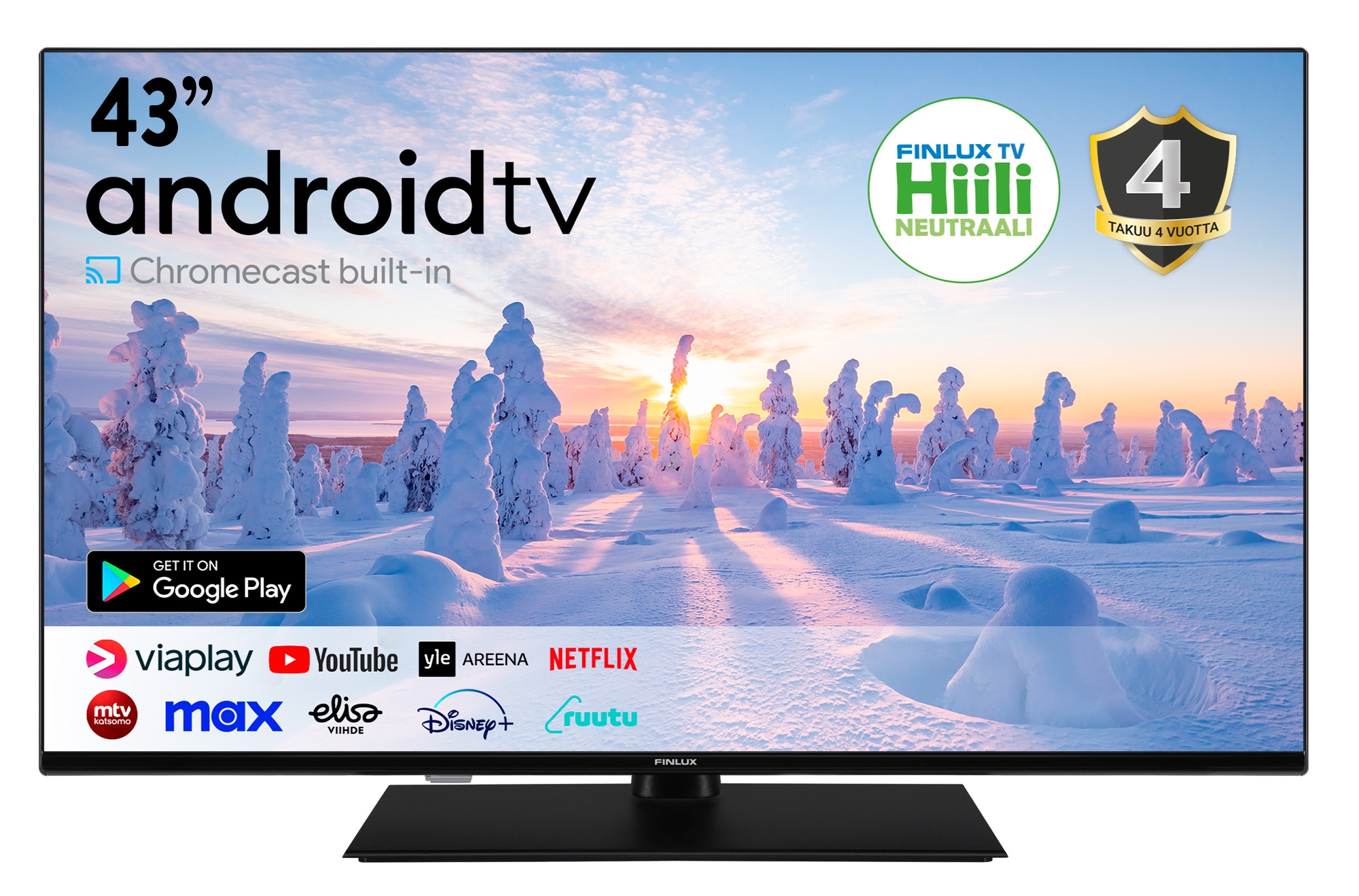 Finlux 43" G9 Android TV (2025) 4-VUODEN TAKUU - Finlux