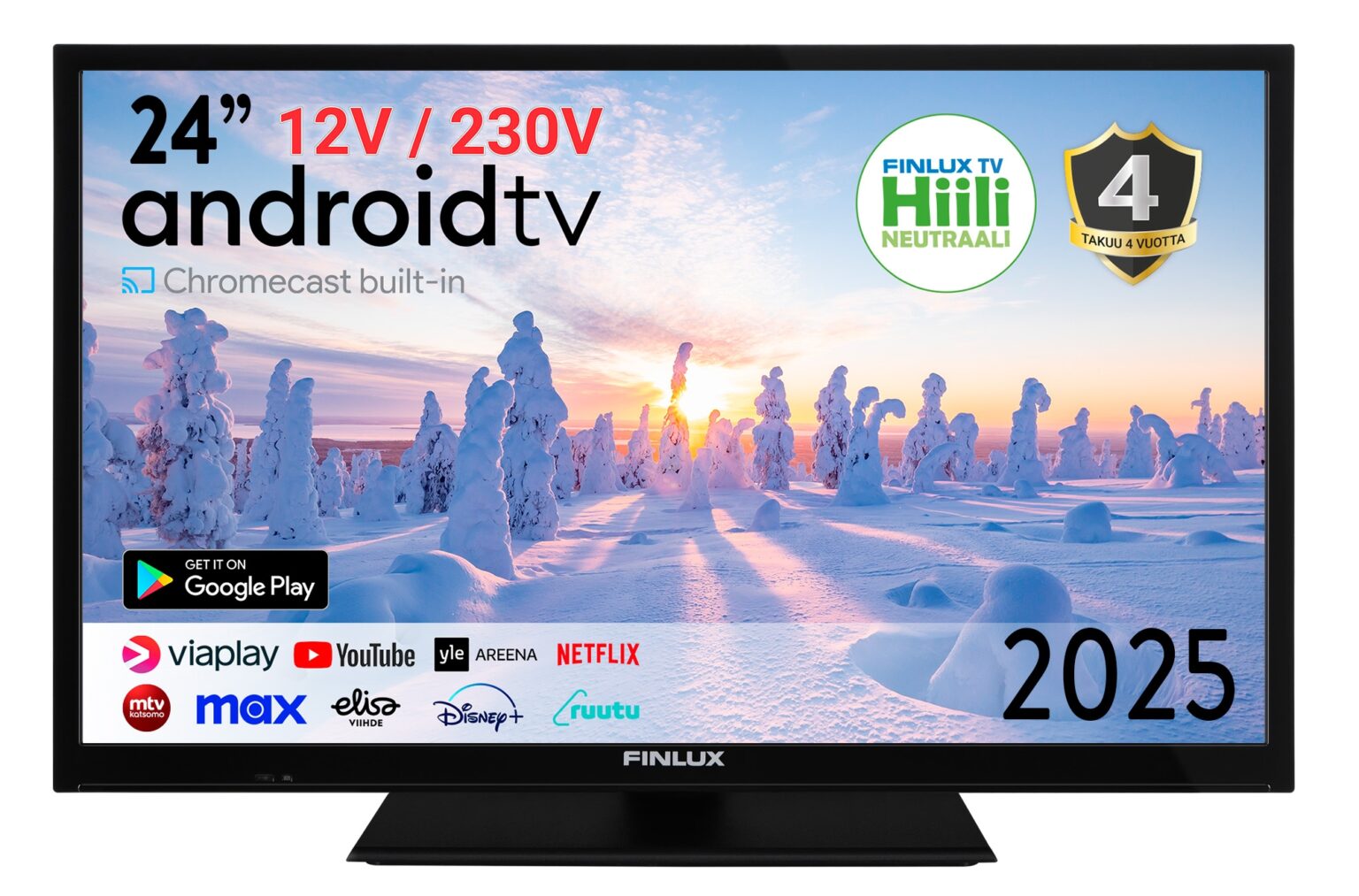 FINLUX 24" M7 ANDROID SMART TV 12V tuella (2025) - Finlux